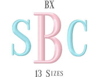 13 SIZE BX Fonts Engraved Monogram Embroidery Fonts Embroidery Designs ...