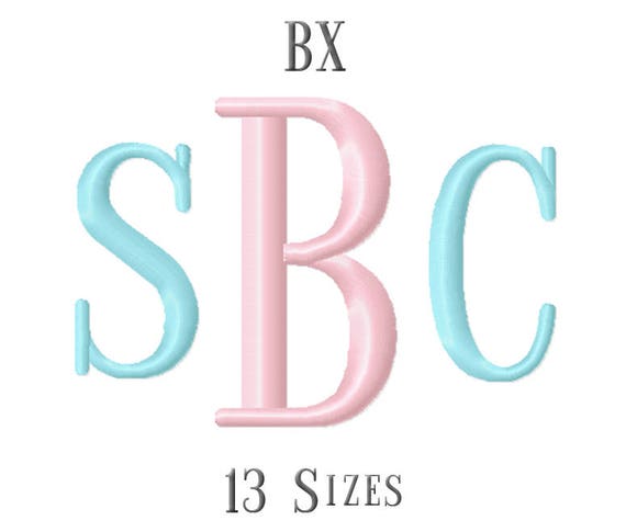 13 SIZE BX Fonts Roman Monogram Embroidery Fonts Embroidery - Etsy