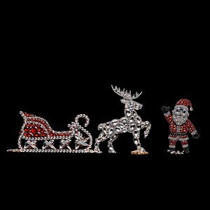 Santa With Valiant Reindeer and Santa's Sleigh right Facing, Christmas ...