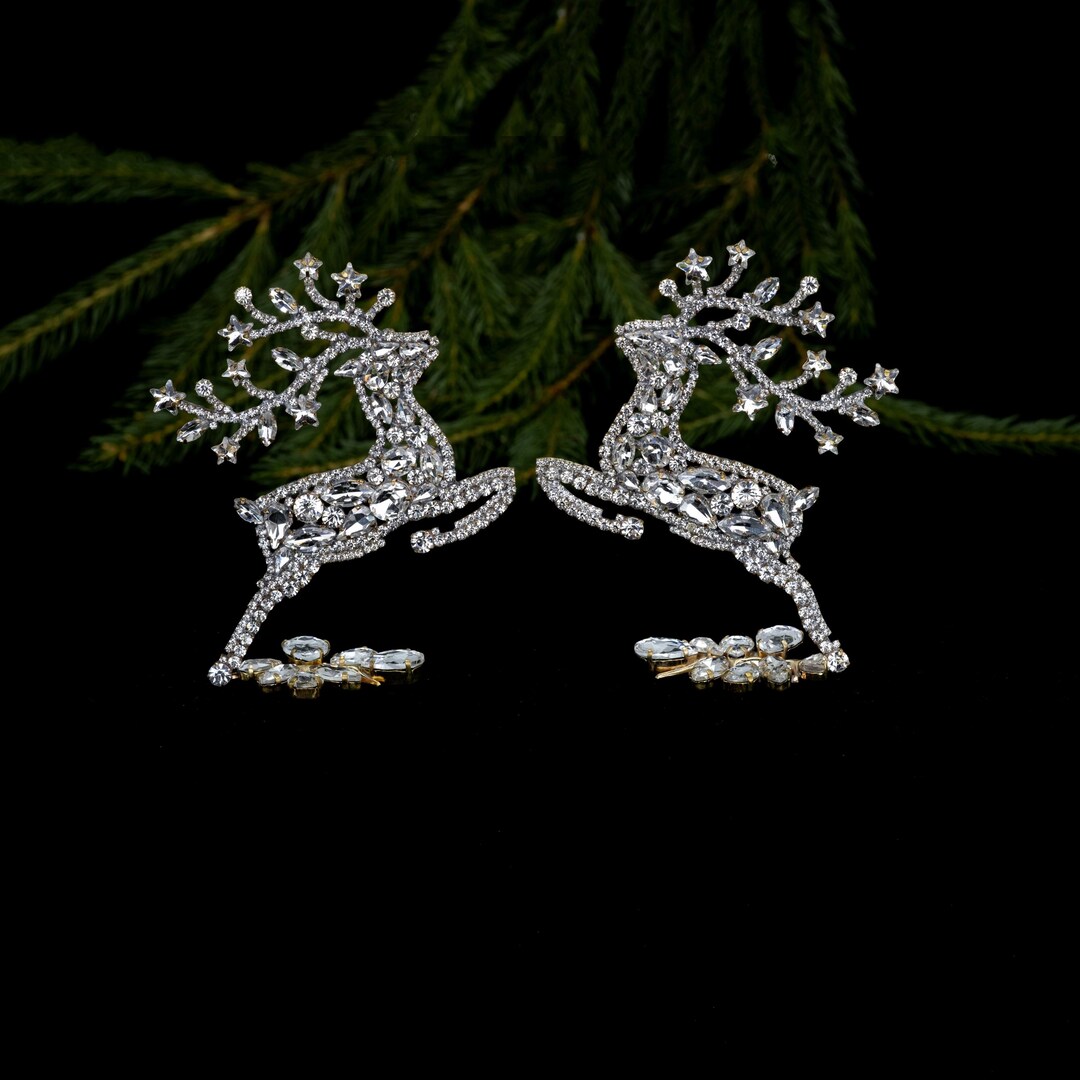 A Set of Prancing Xmas Reindeer. Handcrafted With Clear-colored ...