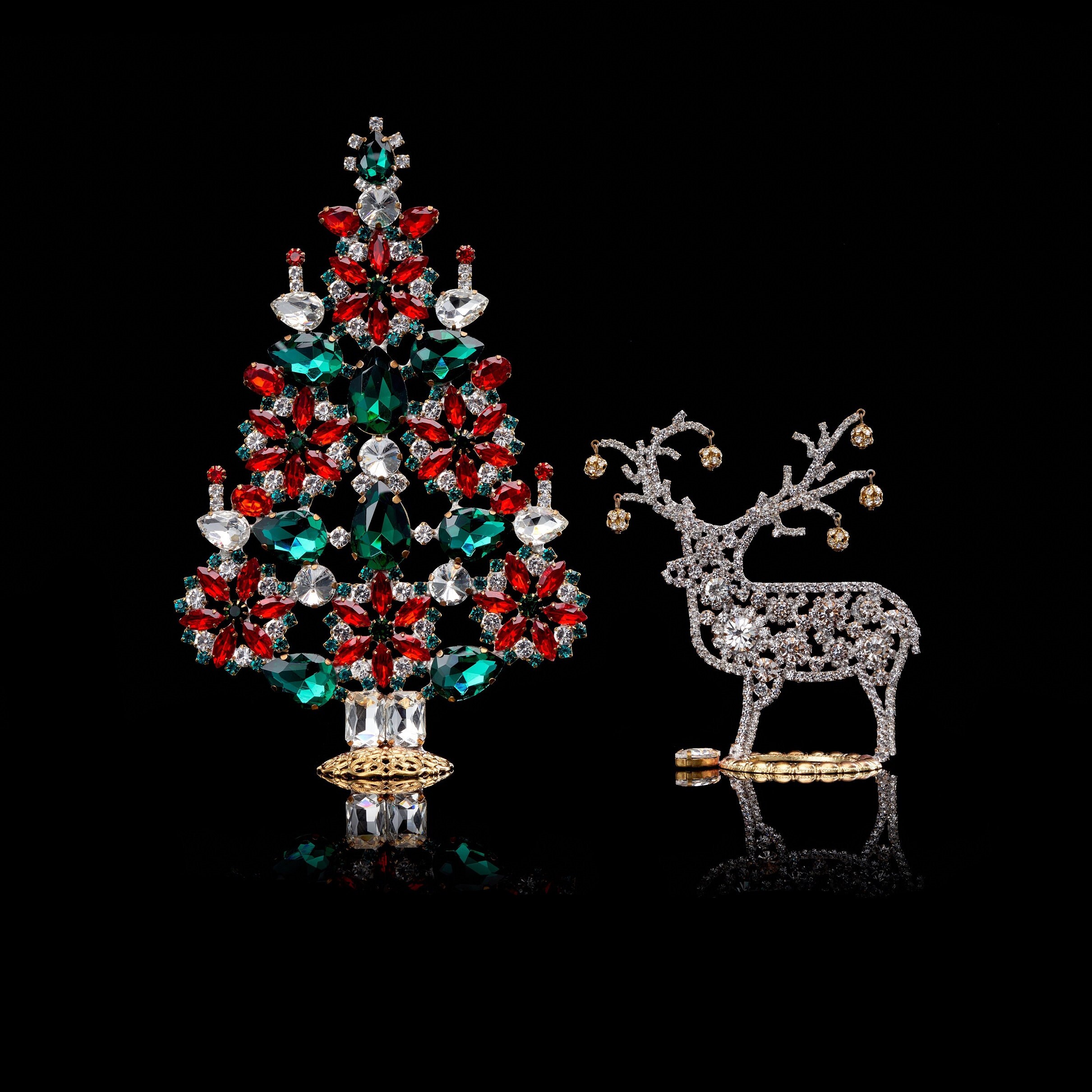 Wonderous Wreath Tree light Green and Reindeer Christmast | Etsy