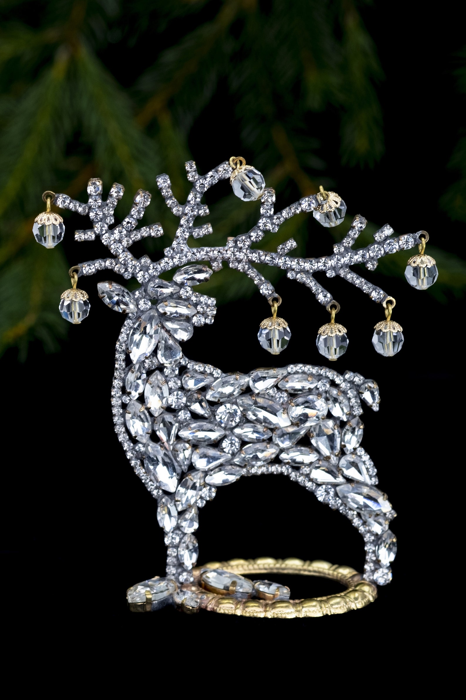 A Perfect Table Top Christmas Decoration. Set of Delicate Reindeer With ...