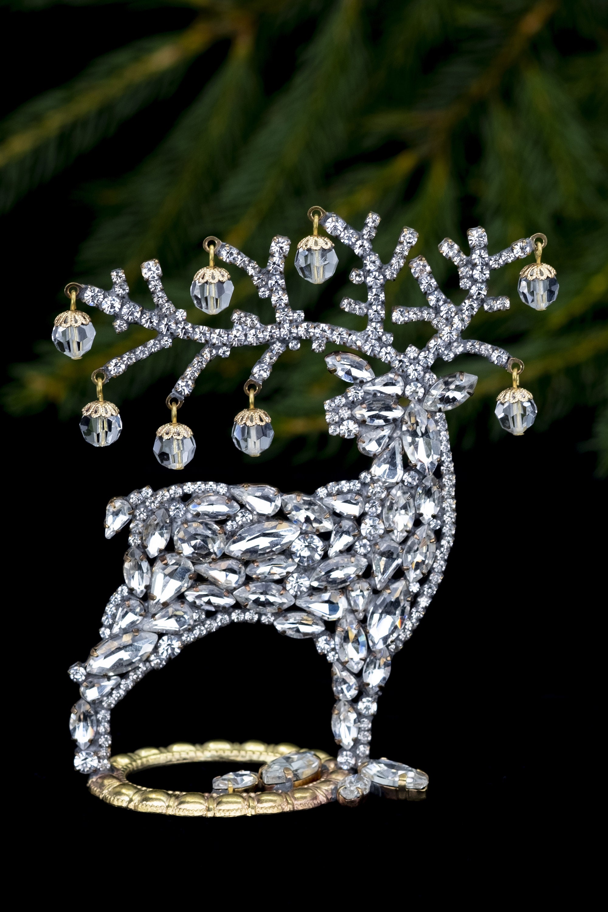 A Perfect Table Top Christmas Decoration. Set of Delicate Reindeer With ...