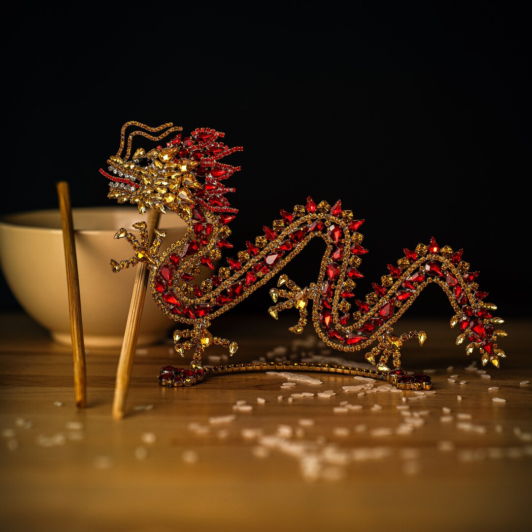 Stunning Red and Gold Chinese Dragon - Etsy