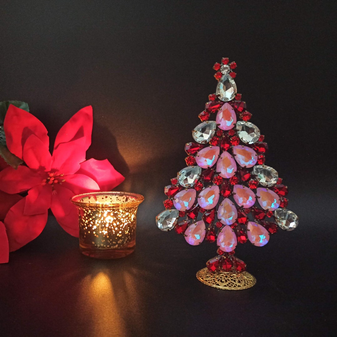 Opal Elegance Christmas Tree (rose/red/clear Crystal) - Etsy