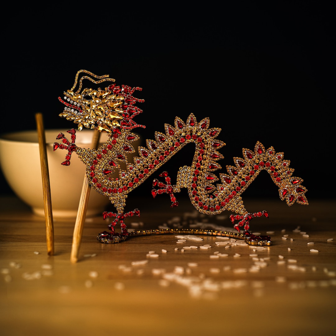 Stunning Red and Gold Chinese Dragon - Etsy