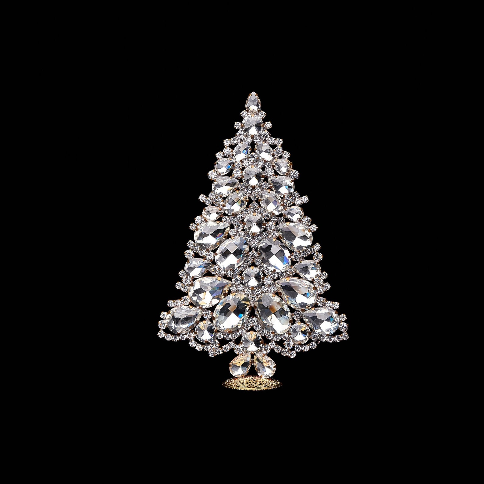 Sparkling Snow Christmas Tree (crystal Clear), Handcrafted Sparkling ...