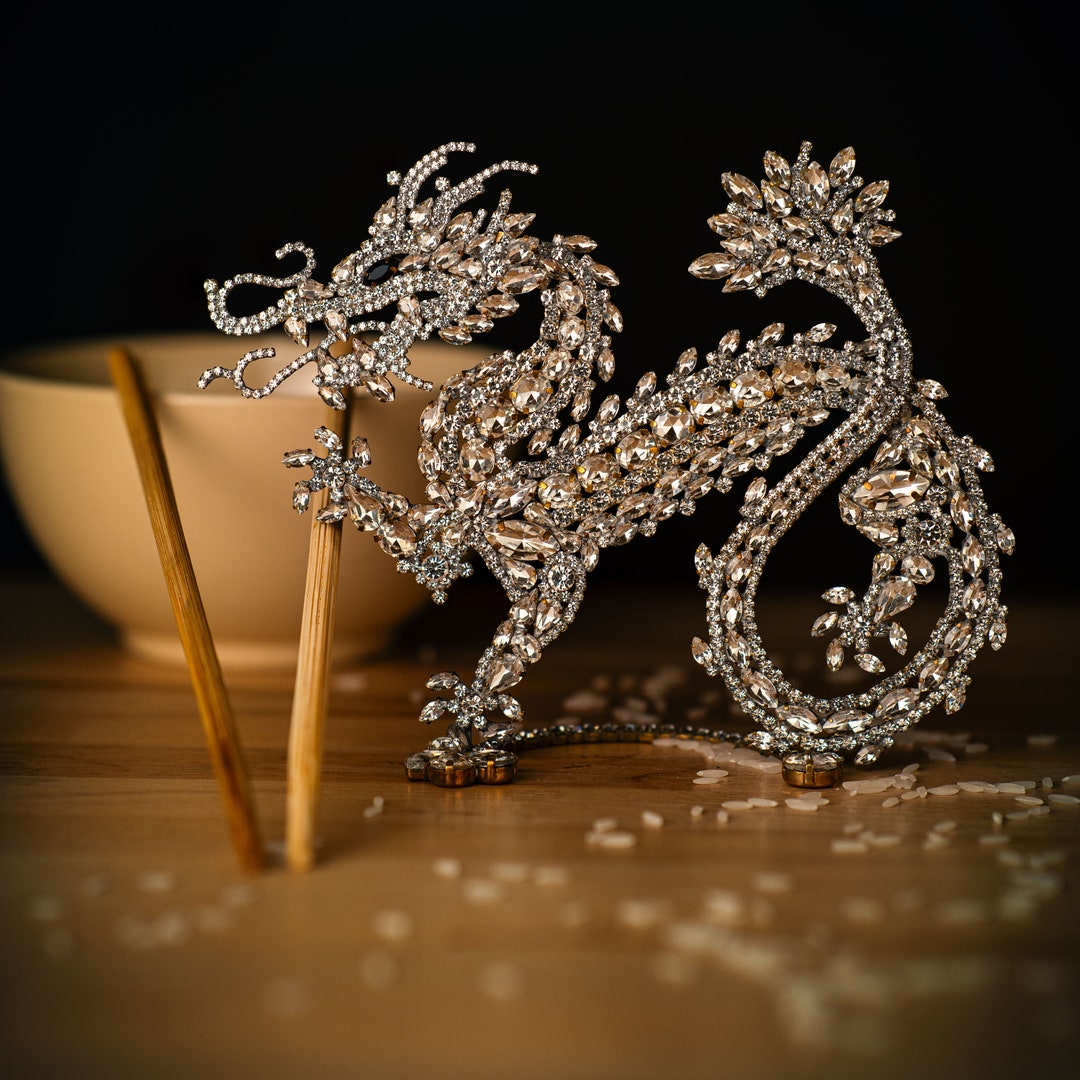 Chinese Dragon With Rhinestones (crystal) - Etsy