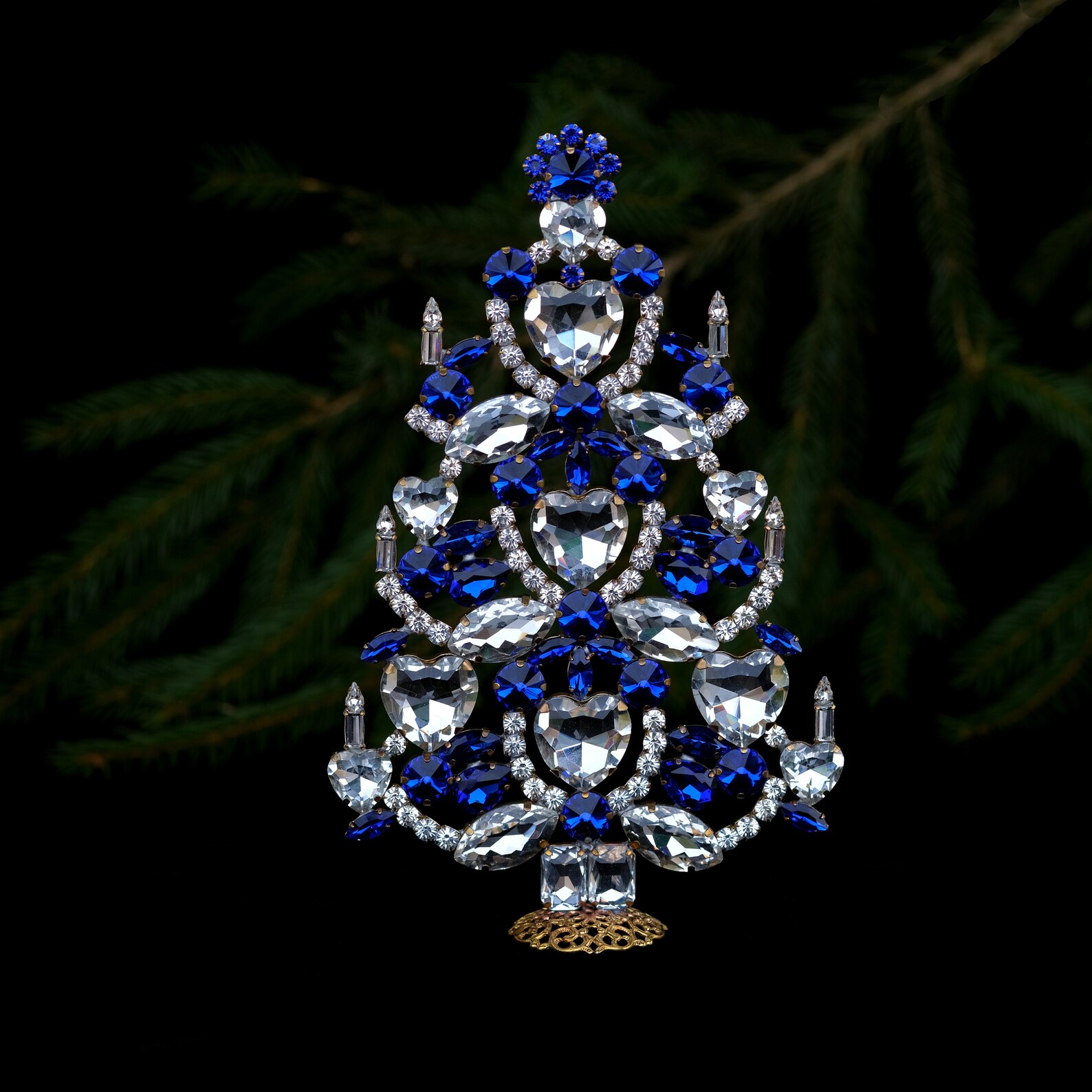 The Table Top Christmas Tree of Love Has Been Handcrafted With Clear ...