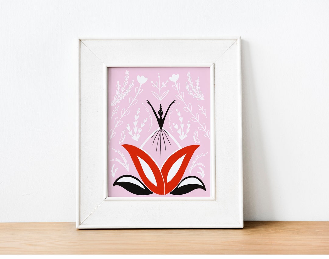 Purple Flower Dancer Art Print - Etsy