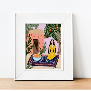 Girl With Apricots Art Print - Etsy