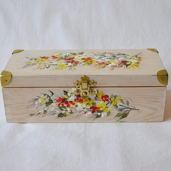 Painted Wooden Box - Etsy