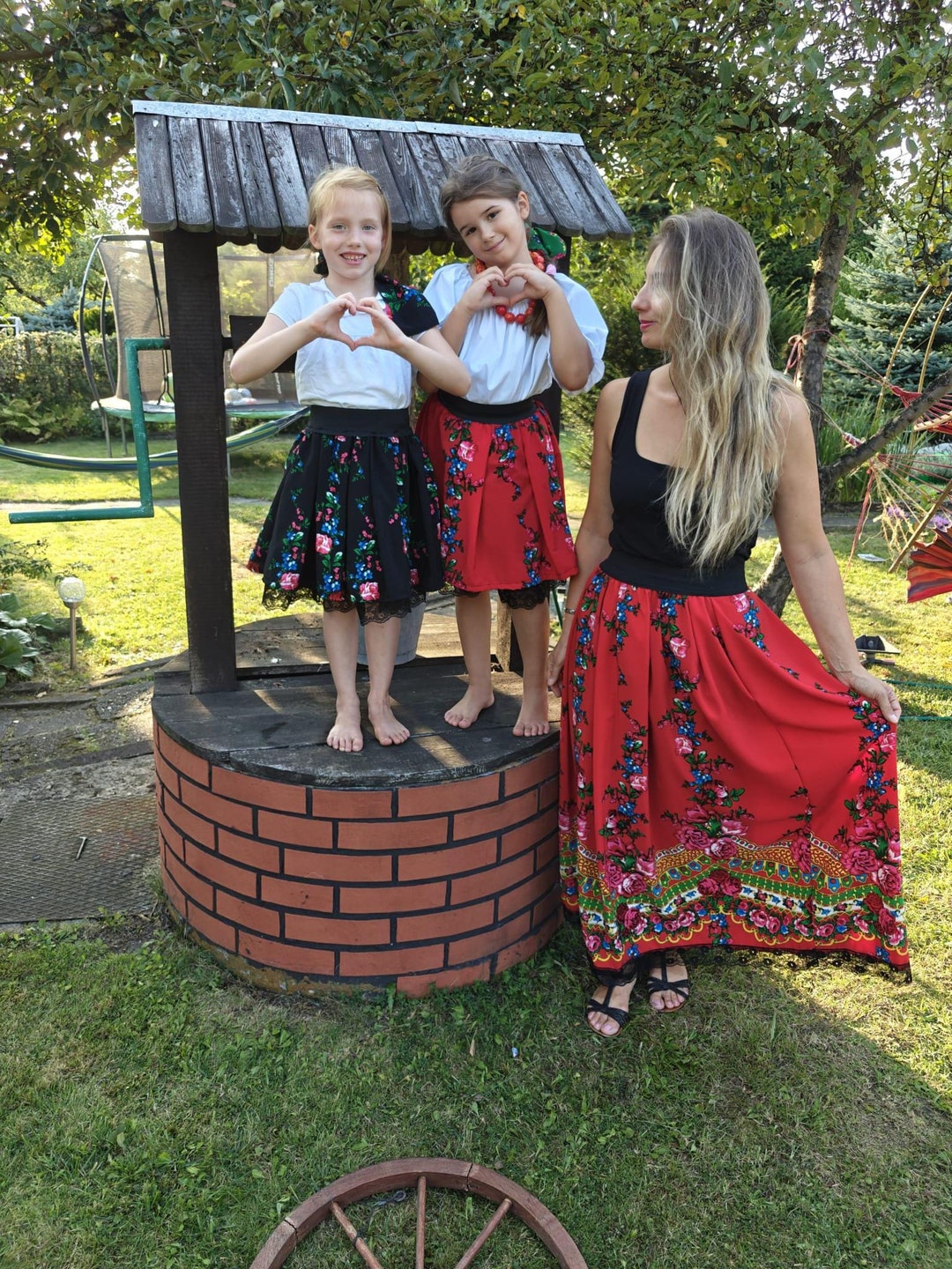 Mom and Baby Floral Folk Maxi Skirt,mom and Me Floral Traditional Skirt ...