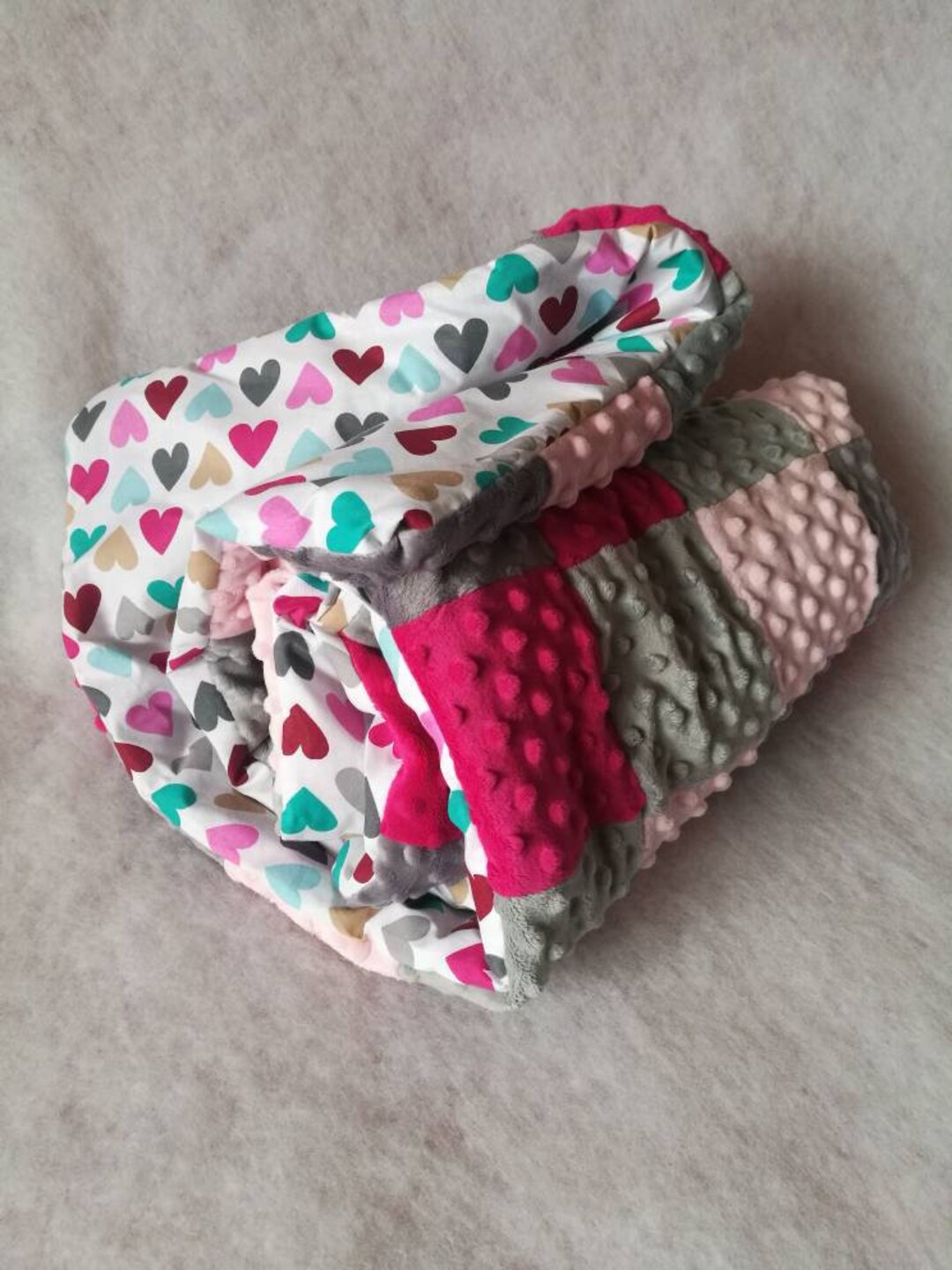 Patchwork Decke, Baby Decke, Weiche Baby Minky Decke, Decke mit Füllung ...