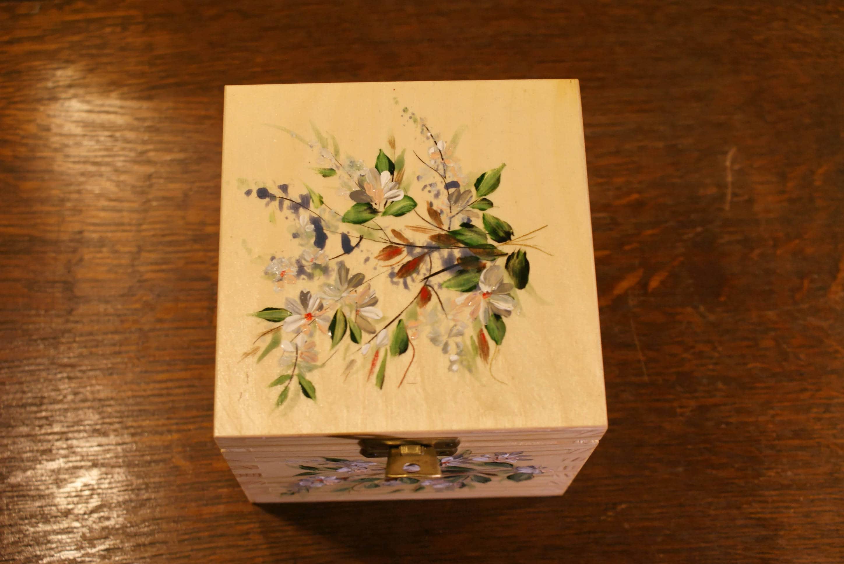 Wooden Box Painted Wooden Box Wooden Tea box Box for | Etsy