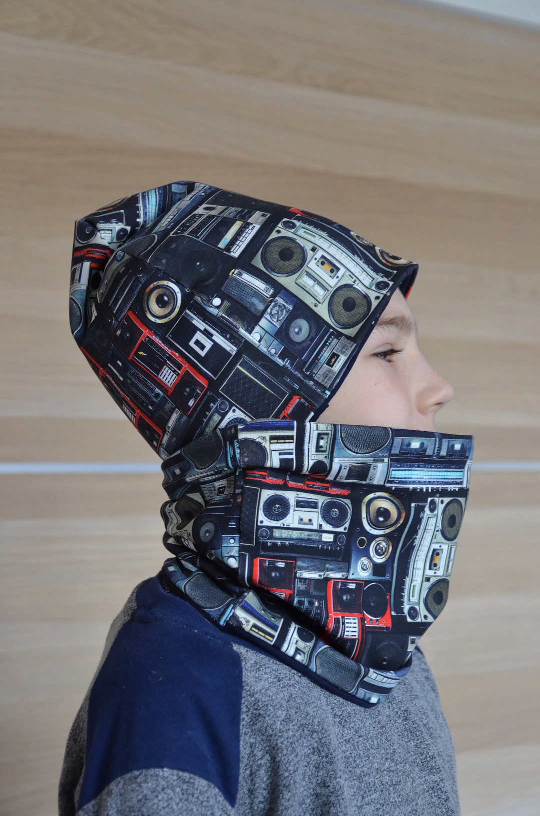 Radio Music Beanie and Loop,hi-fi Beanie Hat and Scarf/loop/neck Scarf ...