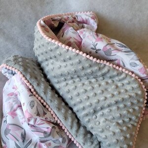Humming-bird Baby Blanket, Pink Blanket With Pompom,blanket With ...