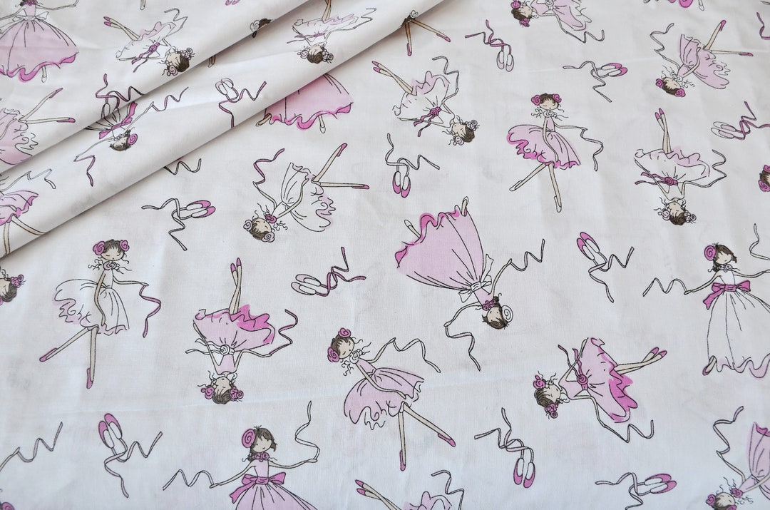 Ballerinas Cotton Fabric for Girls,100% Cotton,ballet Fabric,dance ...