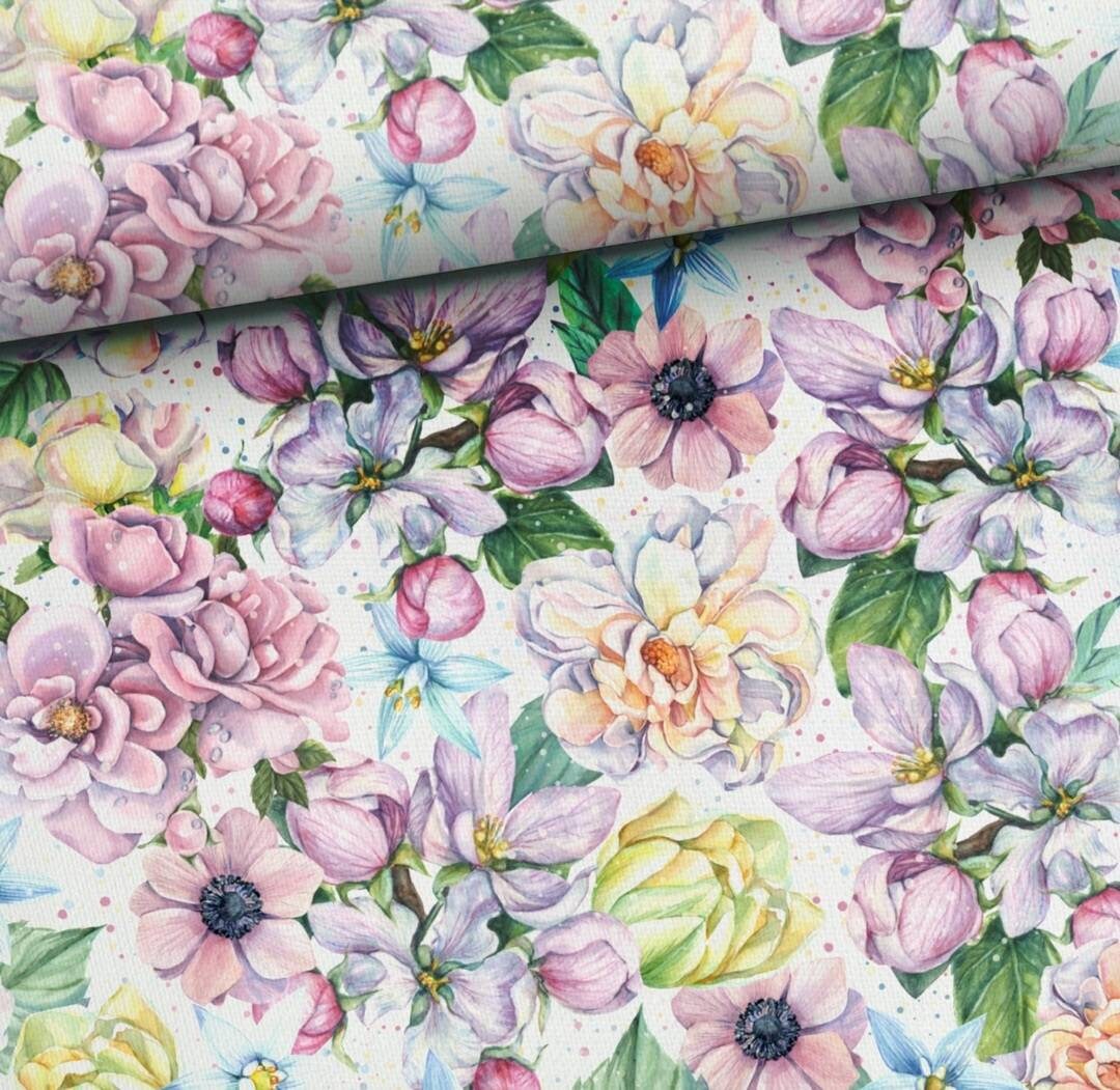 Wild Flower Fabric, Premium Digital Print Cotton, Beautiful Flower ...