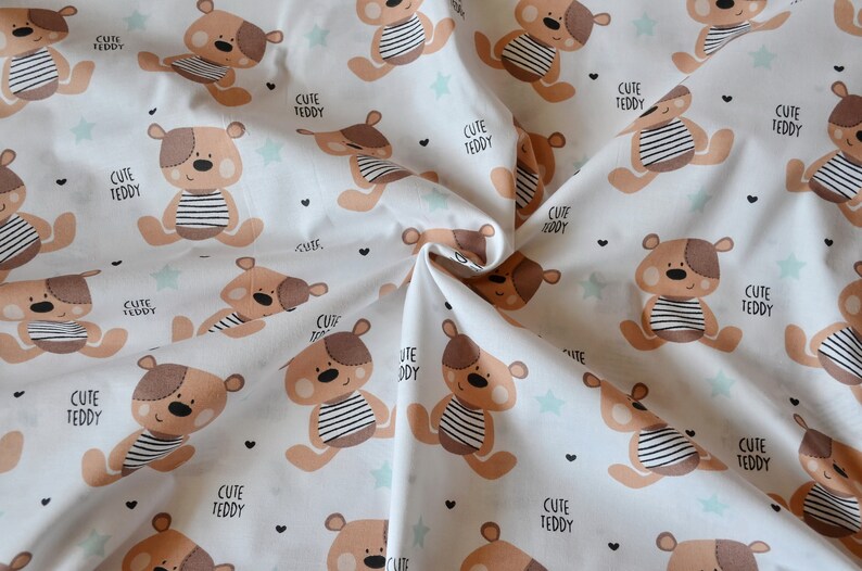 Teddy Bears Cotton Fabricbaby Cotton Fabric100% Cotton - Etsy