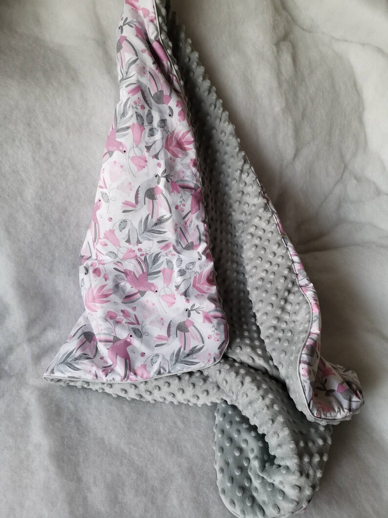 Humming-bird Baby Blanket Pink Blanket With Pompomblanket - Etsy