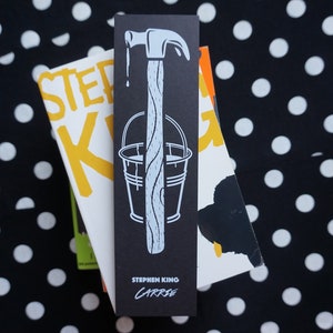 Carrie Stephen King Bookmarks / Single Sided / White Ink on Black Card ...