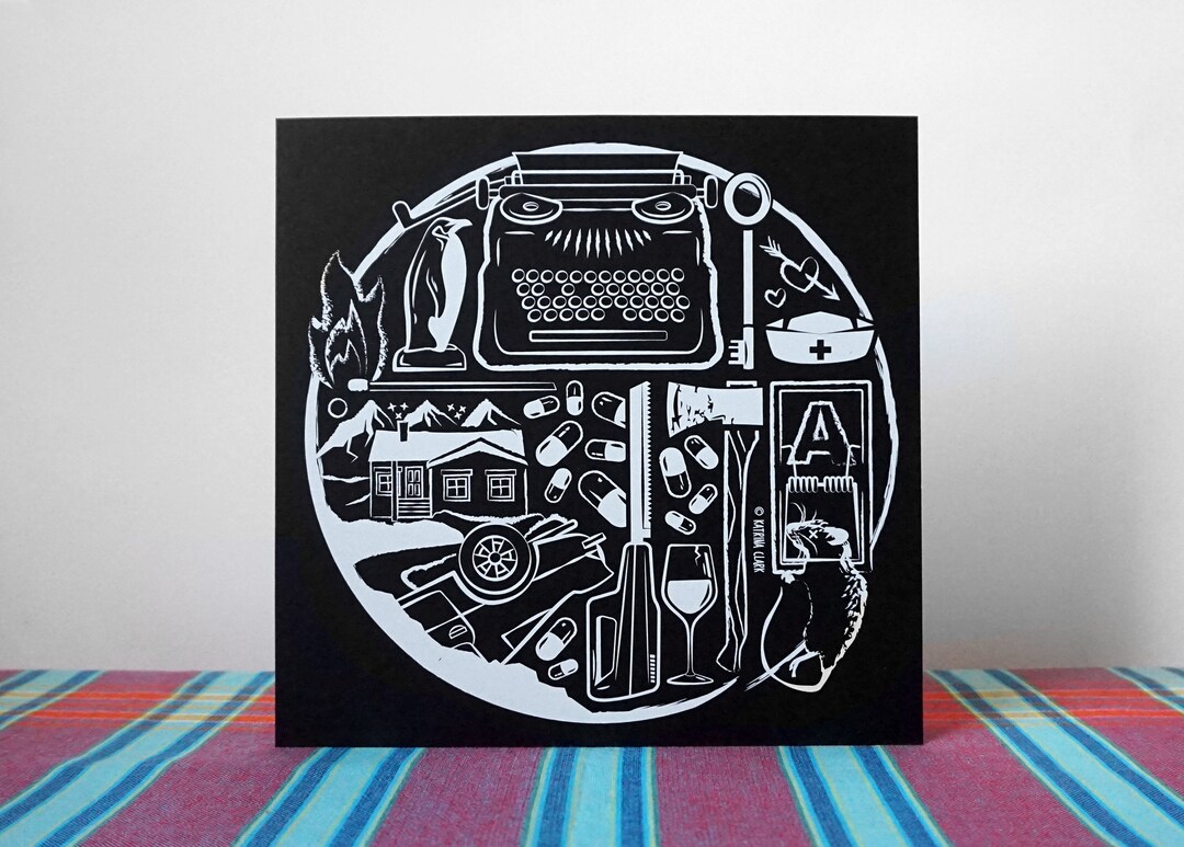 Misery Stephen King Art Print: 21cm Square, Unique Printing, White Ink ...