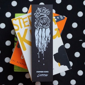 Carrie Stephen King Bookmarks / Single Sided / White Ink on Black Card ...