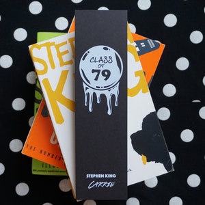 Carrie Stephen King Bookmarks / Single Sided / White Ink on Black Card ...