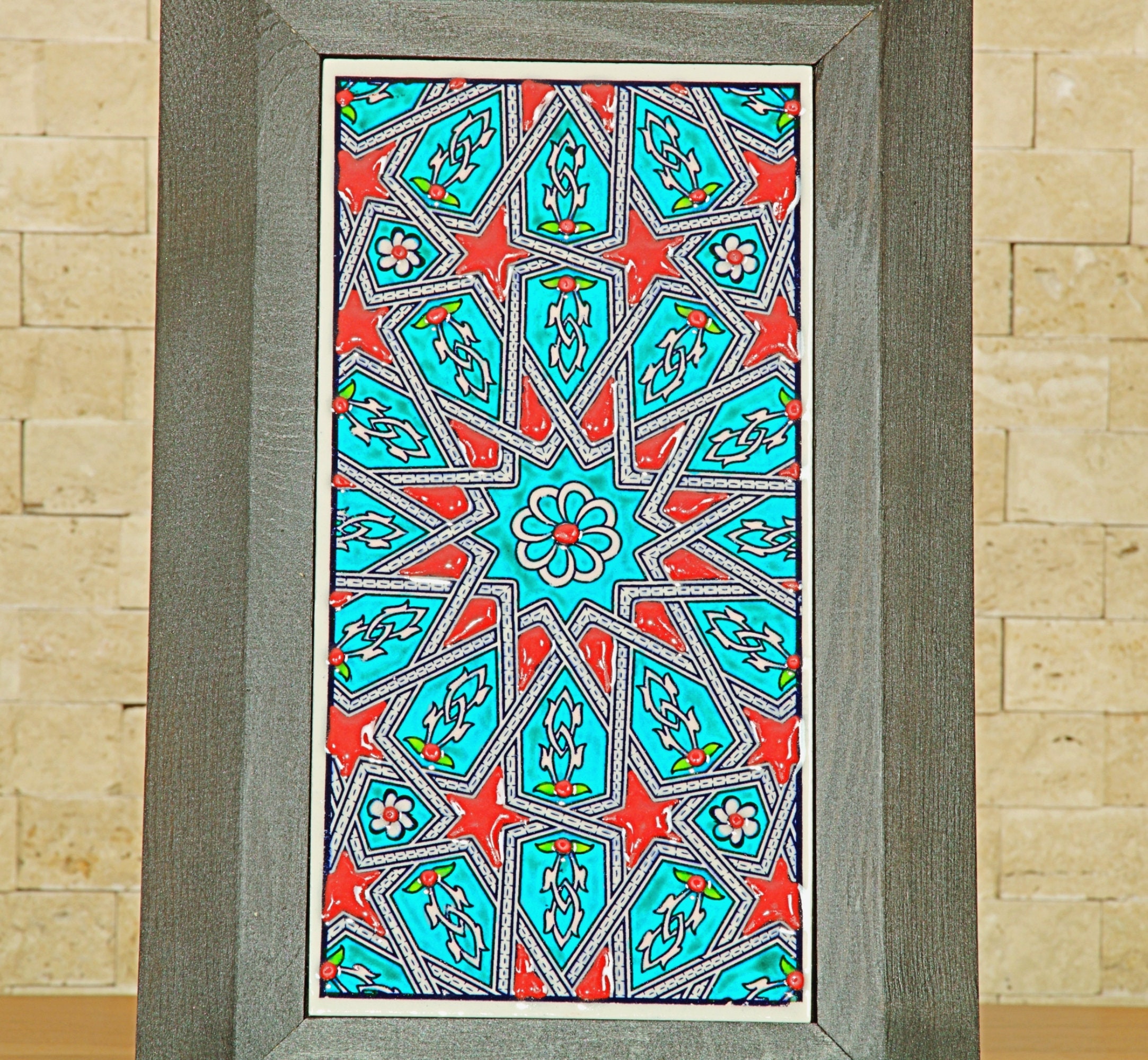 Handmade Handpainted Turkish Ottoman Design Wall Art Ceramic | Etsy