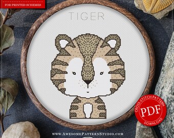 Tiger cross stitch | Etsy