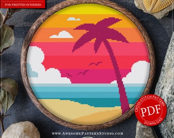 Beach cross stitch | Etsy