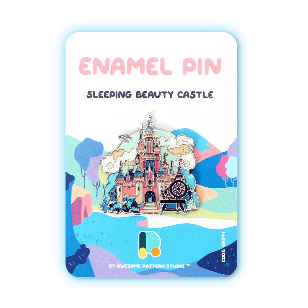 Enamel Pin - Sleeping Beauty Castle. Hard Enamel Pin, Enamel Pin ...