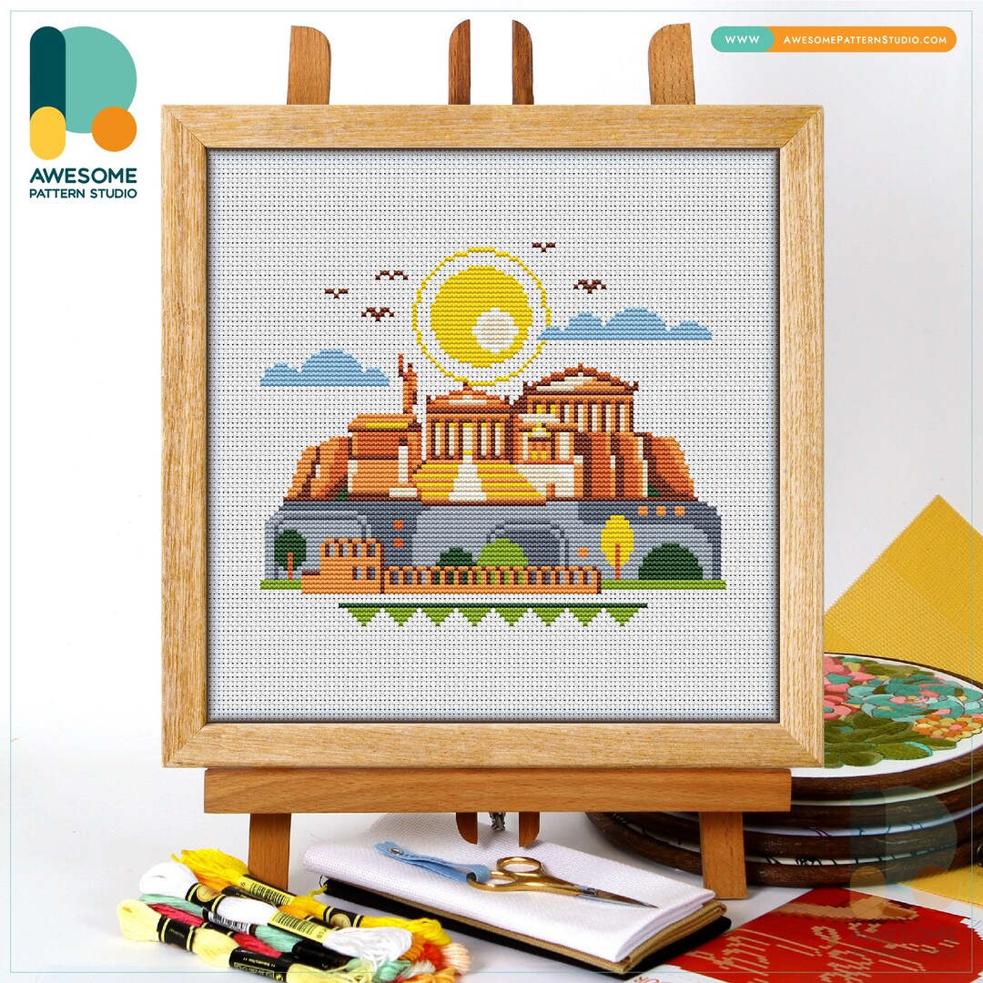 Acropolis of Athens CS2371, Counted Cross Stitch Pattern KIT and PDF ...