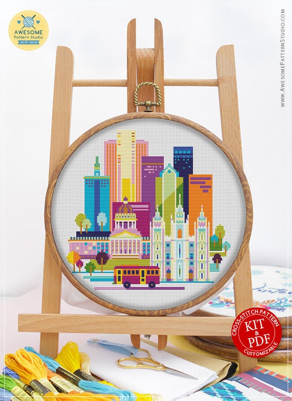 Salt Lake City CS605 Counted Cross Stitch Pattern KIT and PDF - Etsy