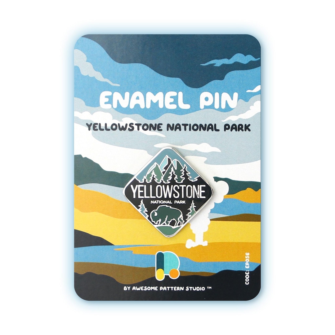 Enamel Pin - Yellowstone National Park. Hard Enamel Pin, Enamel Pin ...