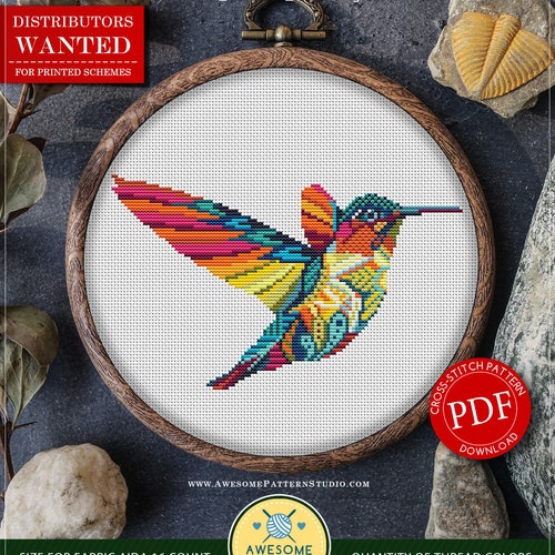 Hummingbird Cross Stitch Pattern Instant PDF Download | Etsy