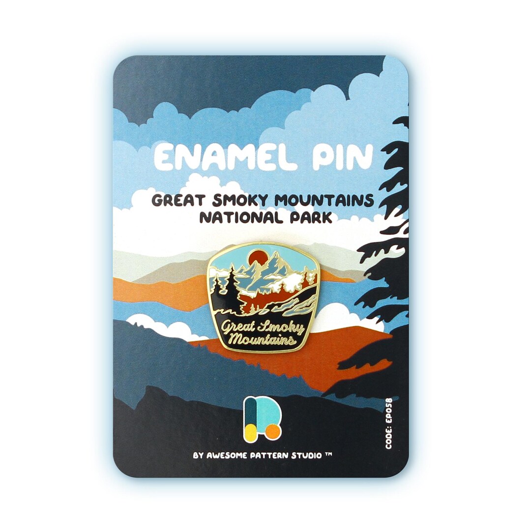 Enamel Pin - Great Smoky National Park. Hard Enamel Pin, Enamel Pin ...