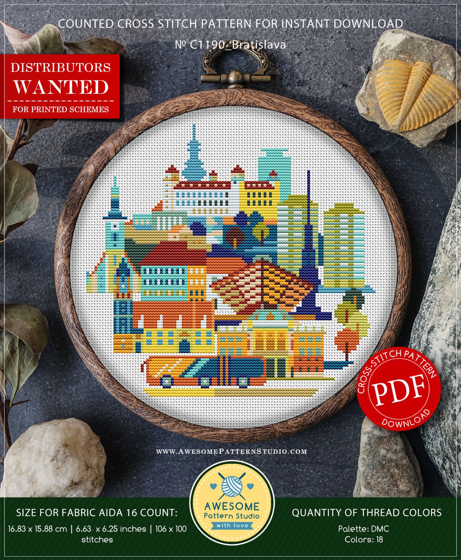 Bratislava P1190 Cross Stitch Pattern Cross Stitch | Etsy