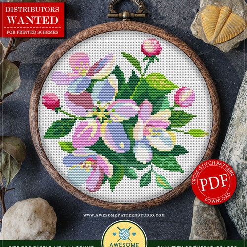 Apple Tree Blossom P960 Cross Stitch Pattern Cross Stitch - Etsy