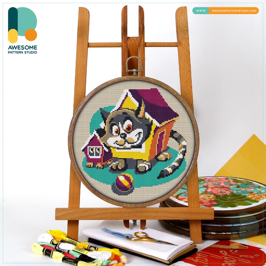House Cat CS036, Counted Cross Stitch Pattern KIT and PDF Embroidery ...
