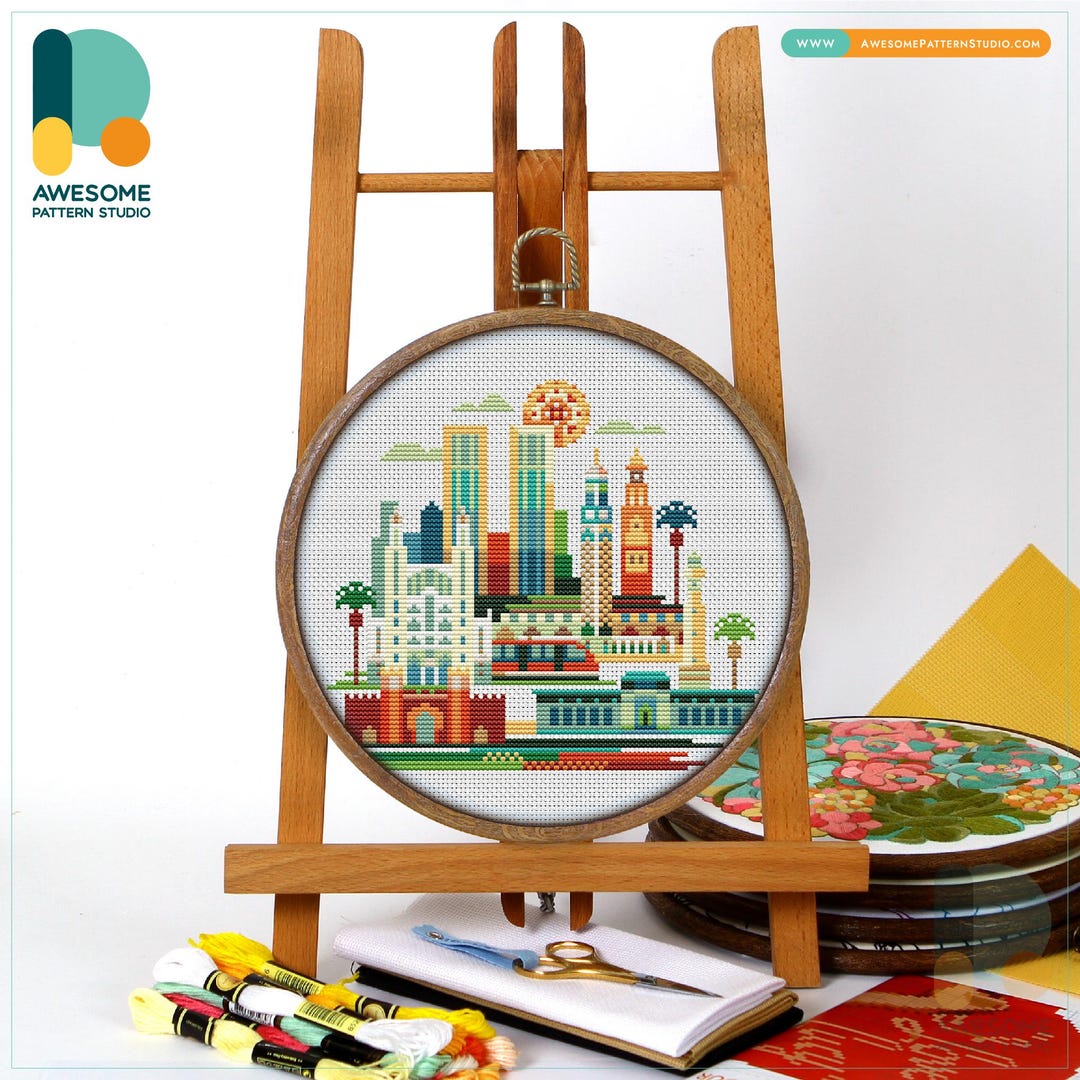 Casablanca, Morocco, Africa Cross Stitch Pattern and Kit: Modern ...