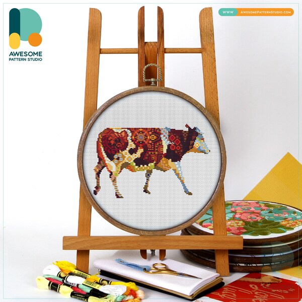 Cow Cross Stitch - Etsy