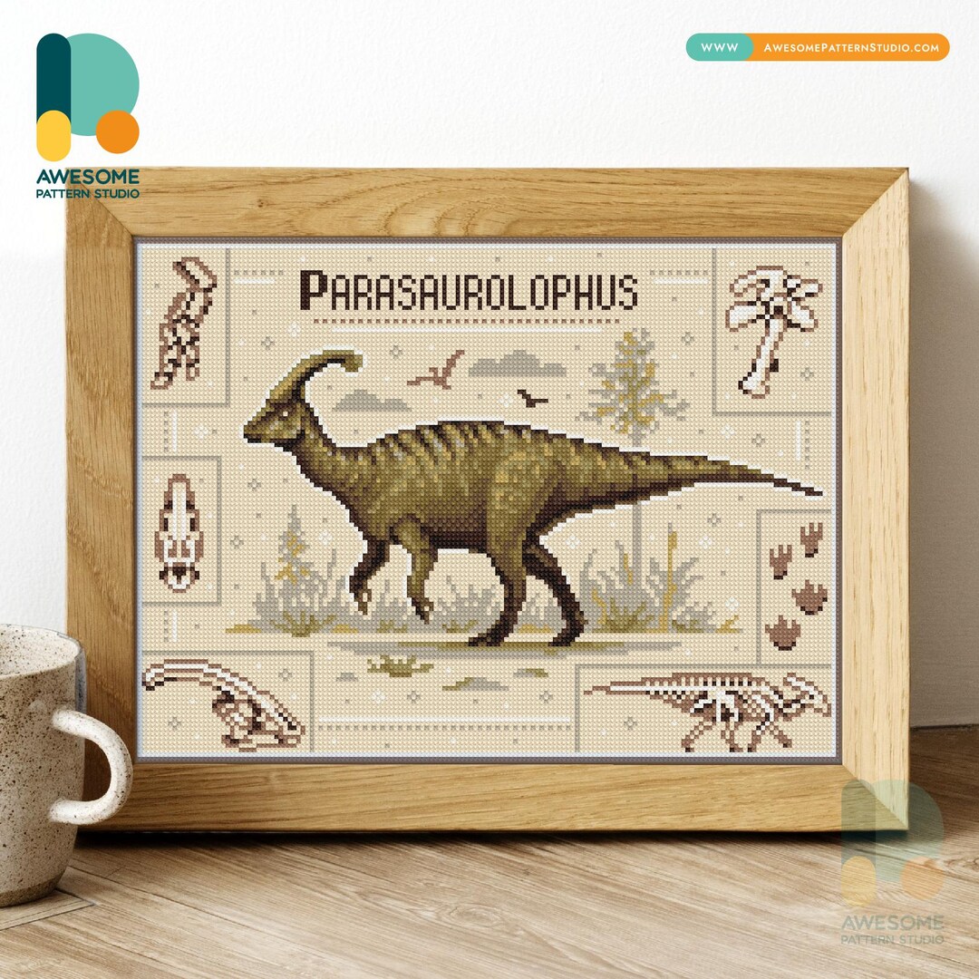 Dinosaur Parasaurolophus Diamond Pianting Kit: Relaxing DIY Craft for ...