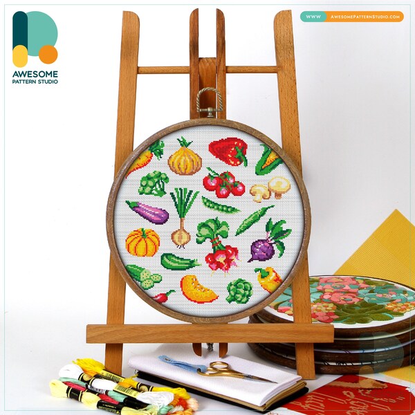 Vegetable Cross Stitch Pattern - Etsy