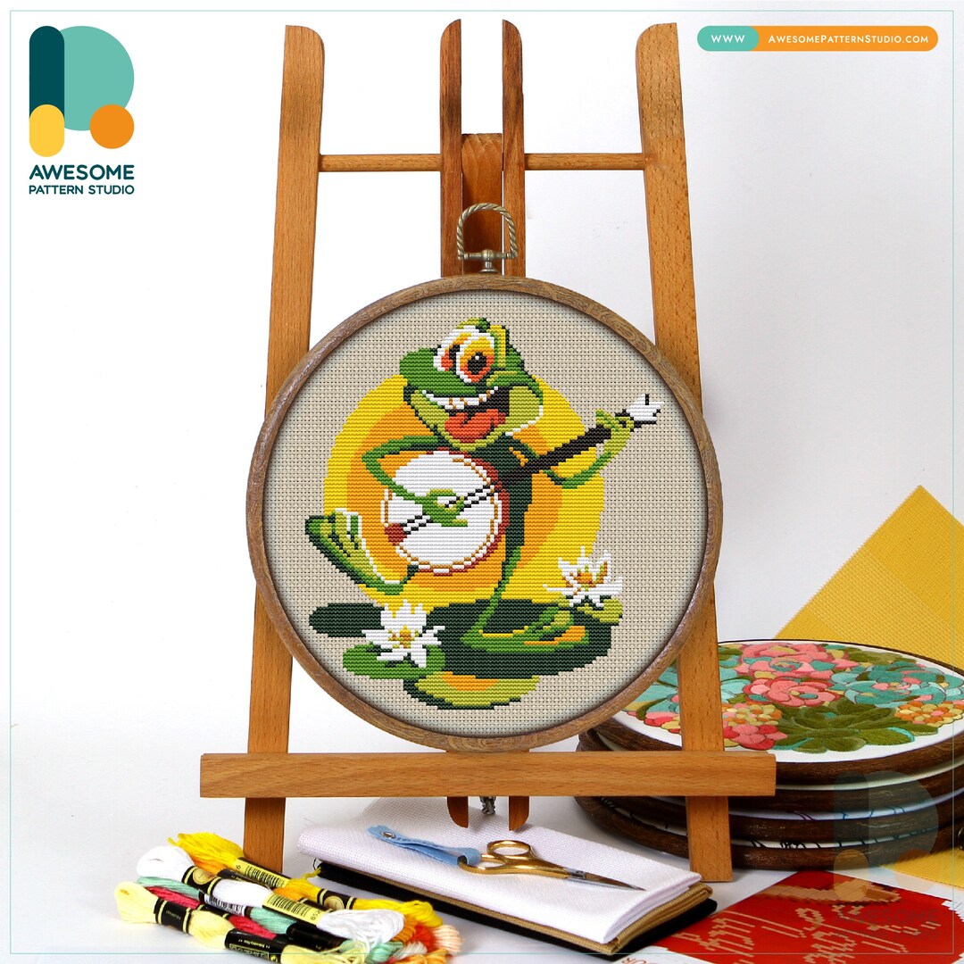 Frog CS028, Counted Cross Stitch Pattern KIT and PDF Pattern Download ...