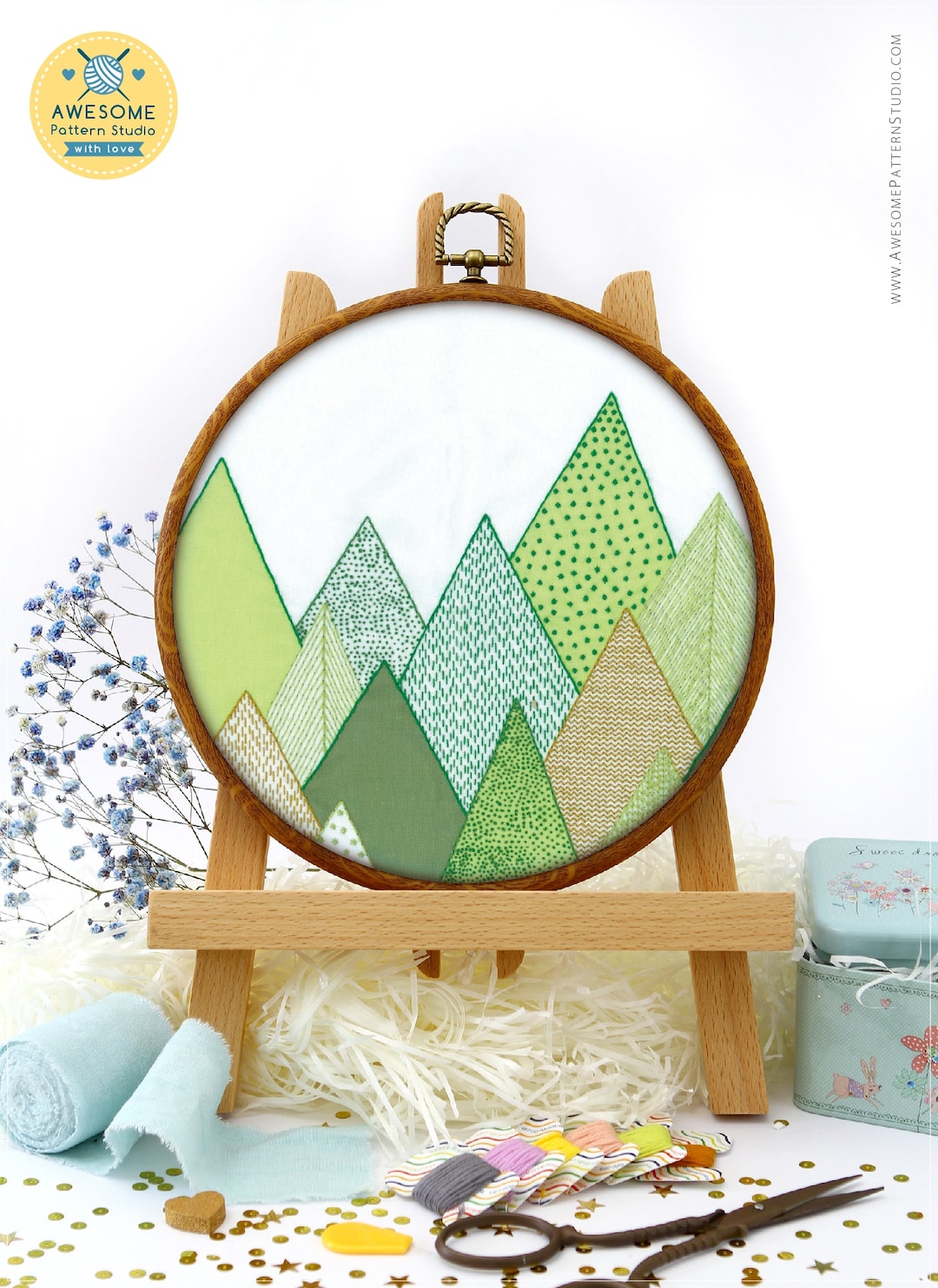 Modern Forest EM246, Embroidery Pattern KIT and PDF | Stamped ...