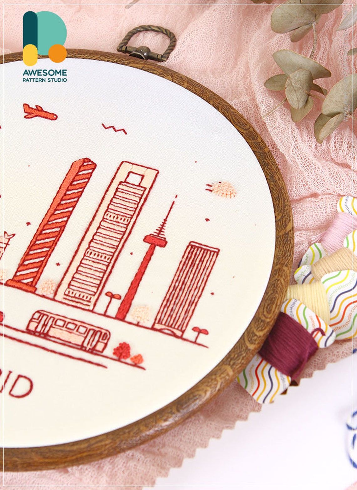 Madrid, Spain, Europe Embroidery Kit and Pattern: Boho Decor and ...