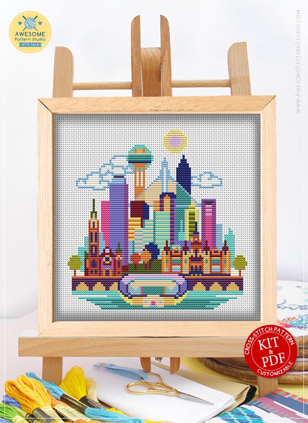 Dallas CS101 Counted Cross Stitch Pattern KIT and PDF | Etsy