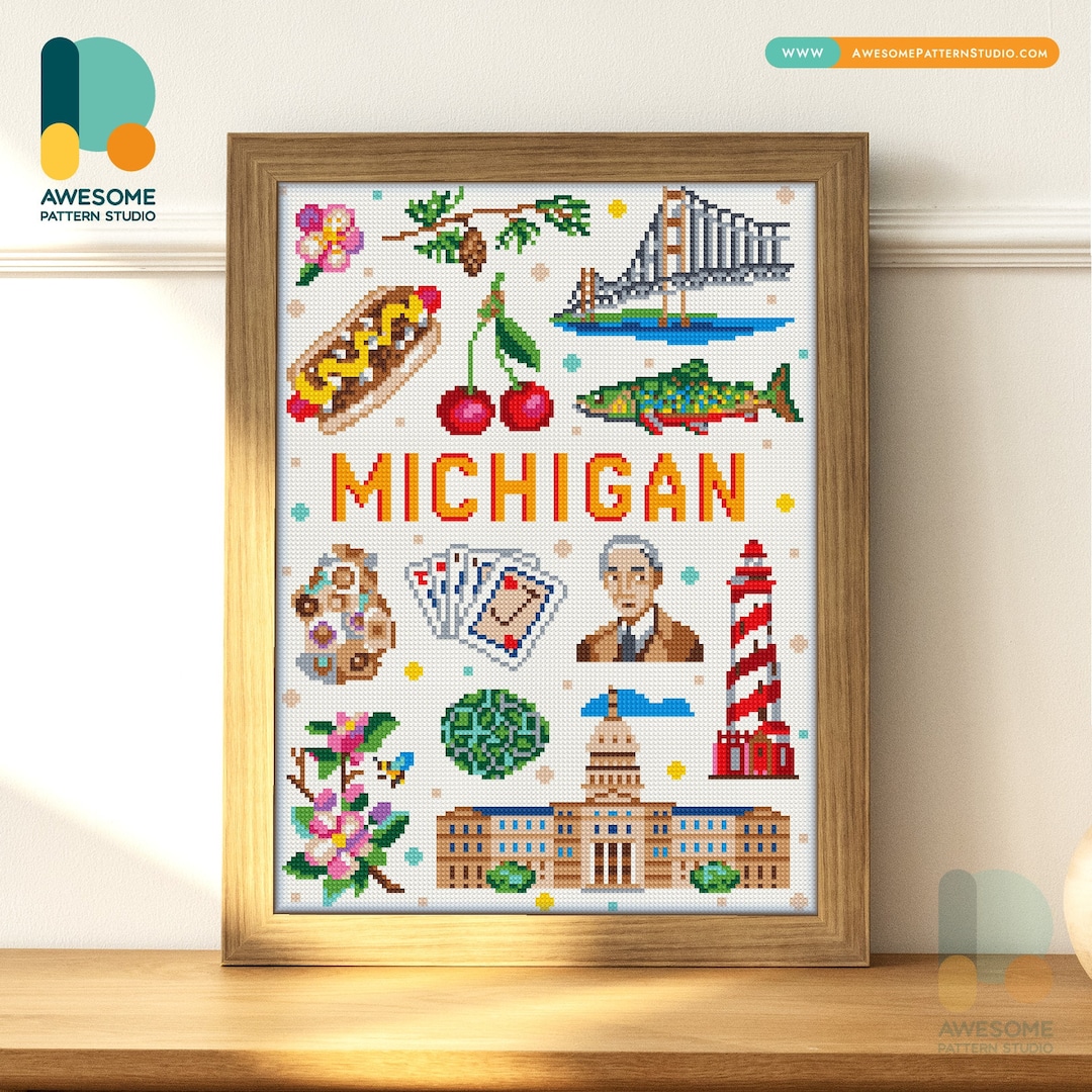Michigan, USA Collection Diamond Painting Kit: Modern 5d Diamond ...